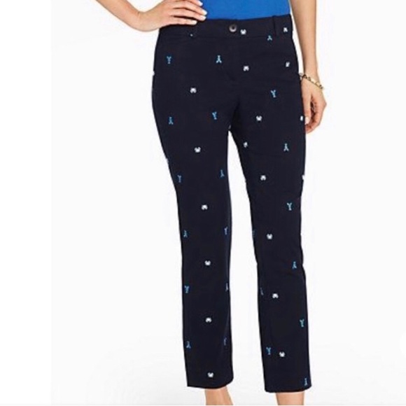 Talbots | Pants & Jumpsuits | Talbots Perfect Crop Embroidered Crabs ...